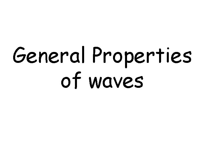 Physics 1 Revision Lesson 5 Properties of waves