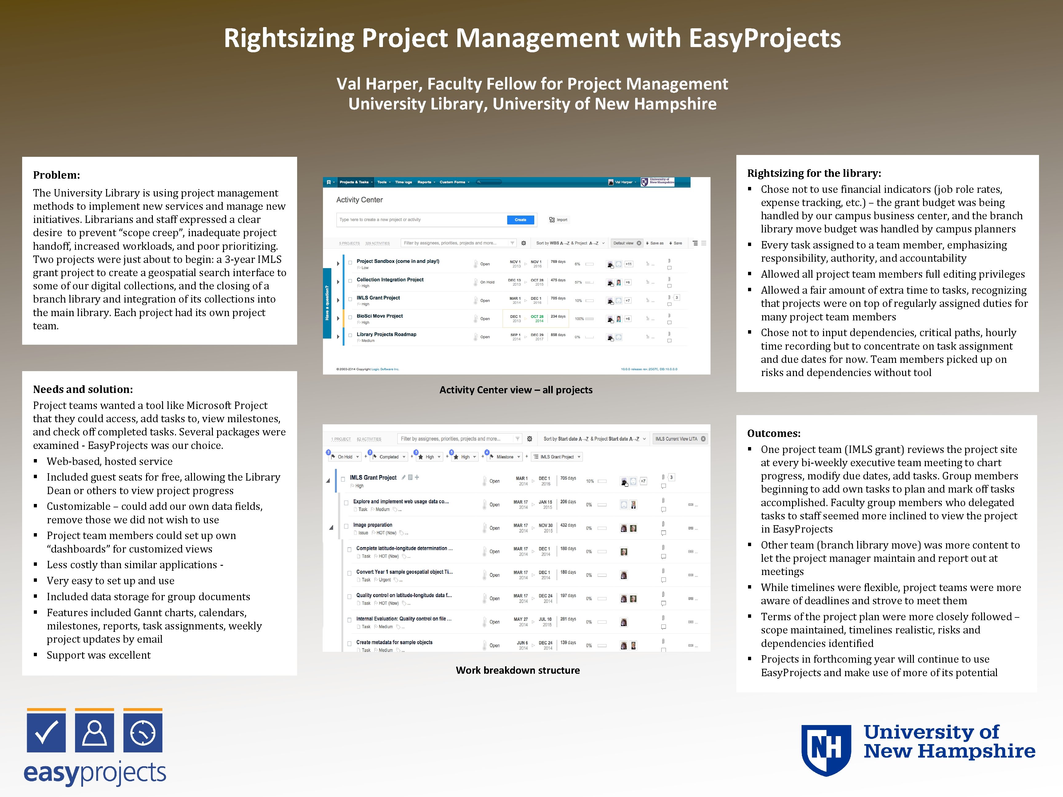 Rightsizing Project Management with Easy Projects Val Harper
