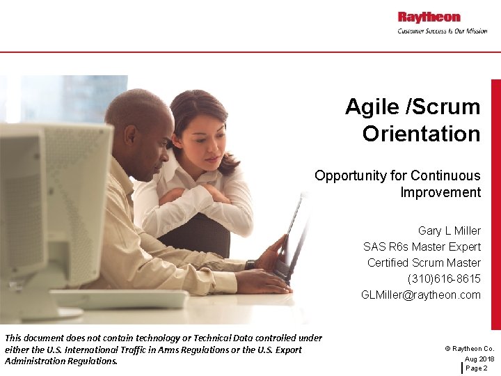 Agile Scrum Orientation Opportunity for Continuous Improvement Gary