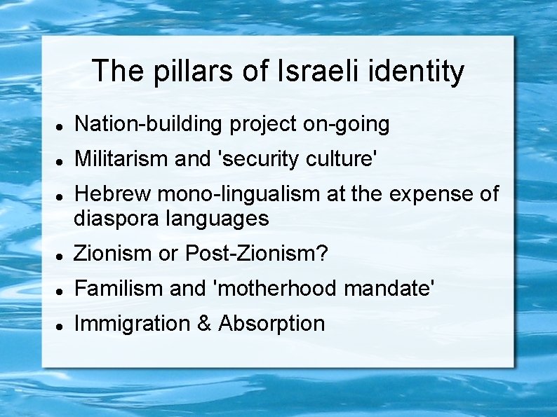 Immigration Ethnicity and Ethnic Relations in Israel Larissa