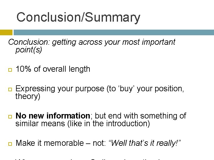 PUBLIC SPEAKING What should you think about Rules