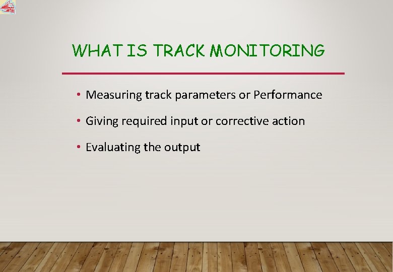 TRACK TOLERENCES Master Copy for IRTMTC by IRICEN