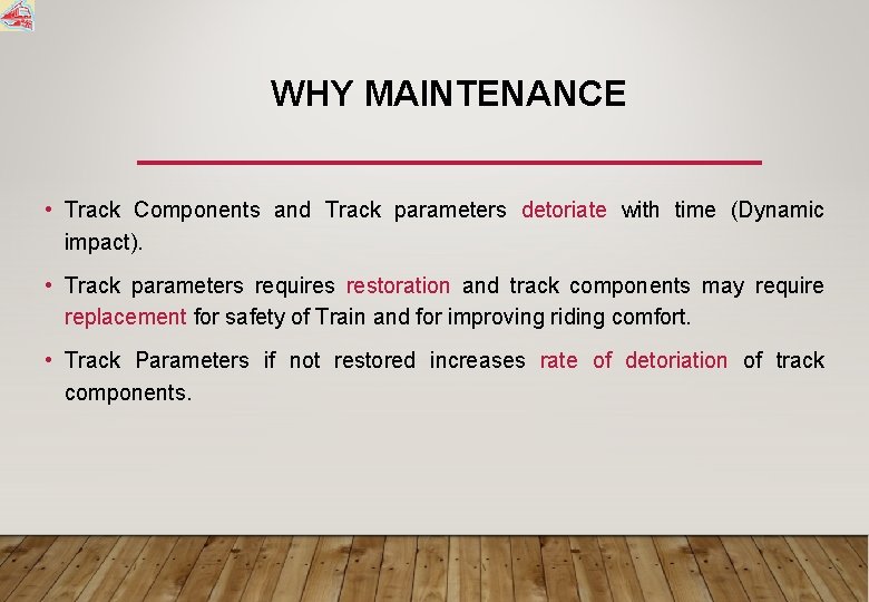 TRACK TOLERENCES Master Copy for IRTMTC by IRICEN
