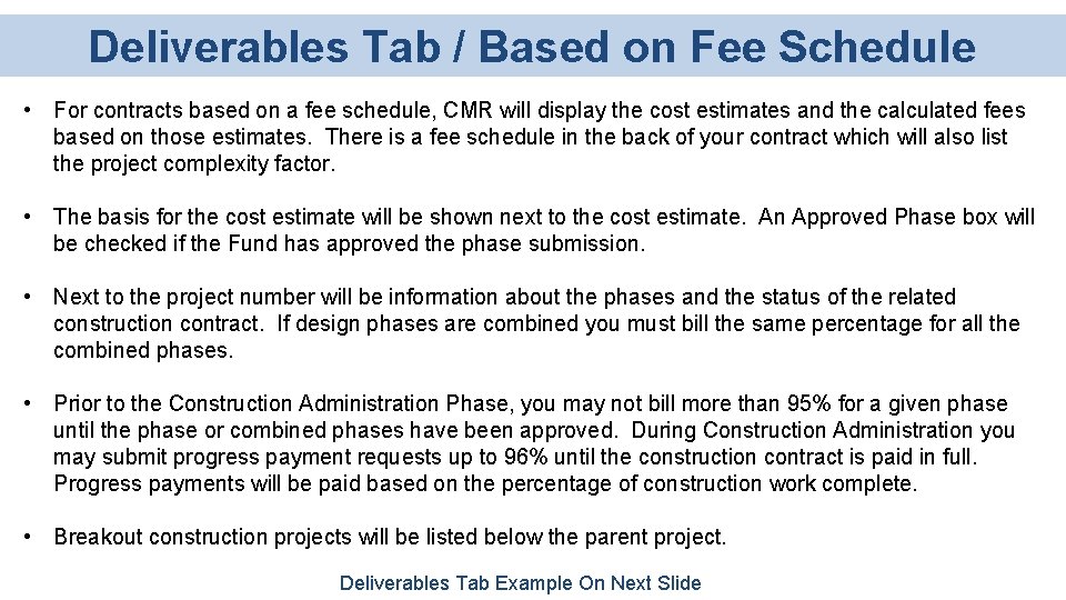 Contract Management Reporting System CMR Guidelines for Consultant