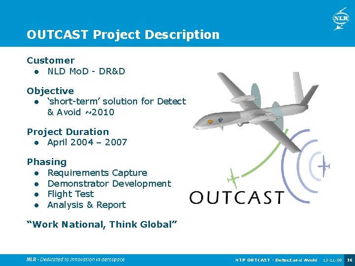NTP OUTCAST UAS Detect and Avoid a pragmatic