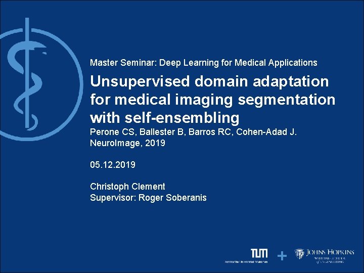 Master Seminar Deep Learning for Medical Applications Unsupervised