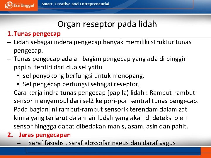Kkpmt 3 Anatomi fisiologi sistem pengecapan PERTEMUAN 7