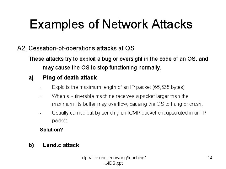 Intrusion Detection Systems Chapter 14 15 of Malik