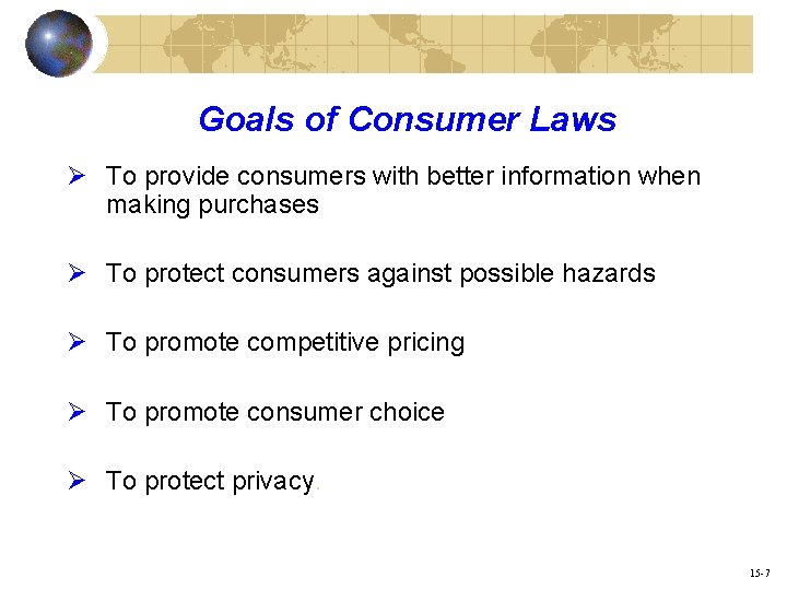 Chapter 15 Consumer Protection Mc GrawHillIrwin Copyright 2011