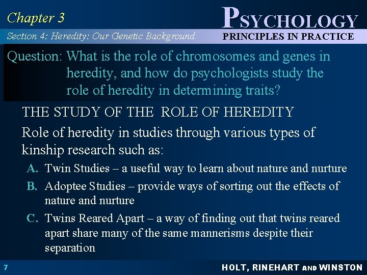 Chapter 3 Section 1 The Nervous System PSYCHOLOGY