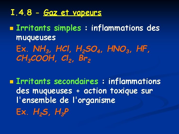 CHAPITRE II PRINCIPAUX TYPES DE RISQUES Les problmes