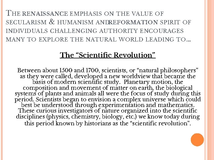 THE SCIENTIFIC REVOLUTION AND ENLIGHTENMENT Logical Thinking Spreads