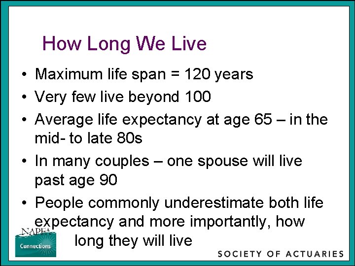 Understanding Longevity What to Tell Your Clients Facts