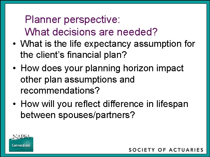 Understanding Longevity What to Tell Your Clients Facts
