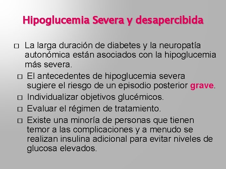 EVALUACIN Y MANEJO DE LA HIPOGLUCEMIA EN PERSONAS