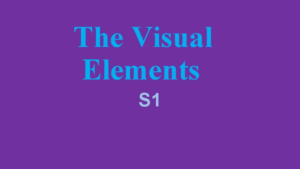 The Visual Elements S 1 Line Examples of