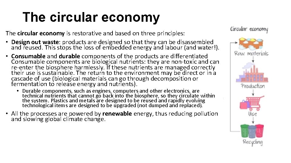 The circular economy The value of the circular