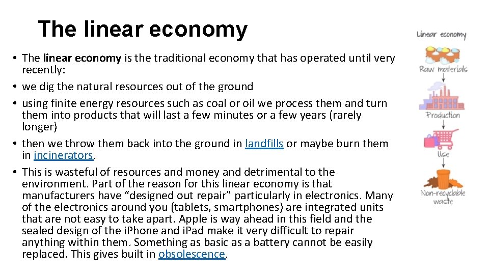 The circular economy The value of the circular