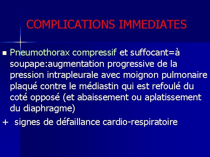 Pneumothorax Prise en charge en urgence PLAN Pr