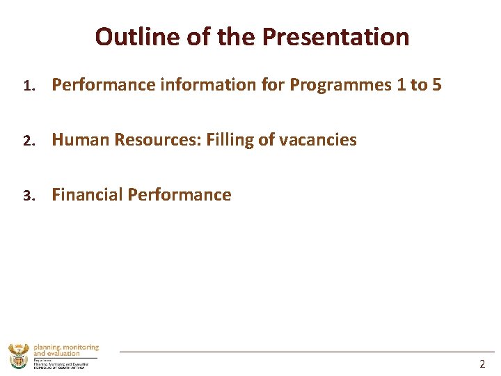 PRESENTATION QUARTER 1 PERFORMANCE FOR 2015 2016 Presentation