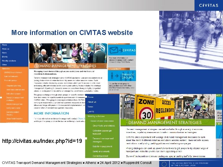 Introduction to CIVITAS definition of Transport Demand Management