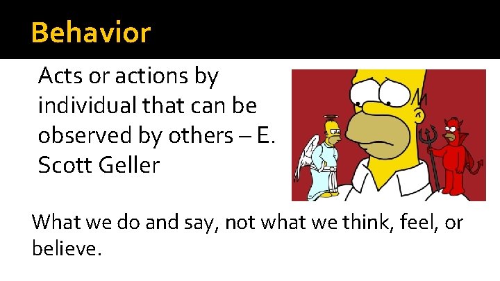 Behavior Based Safety The answer to your safety