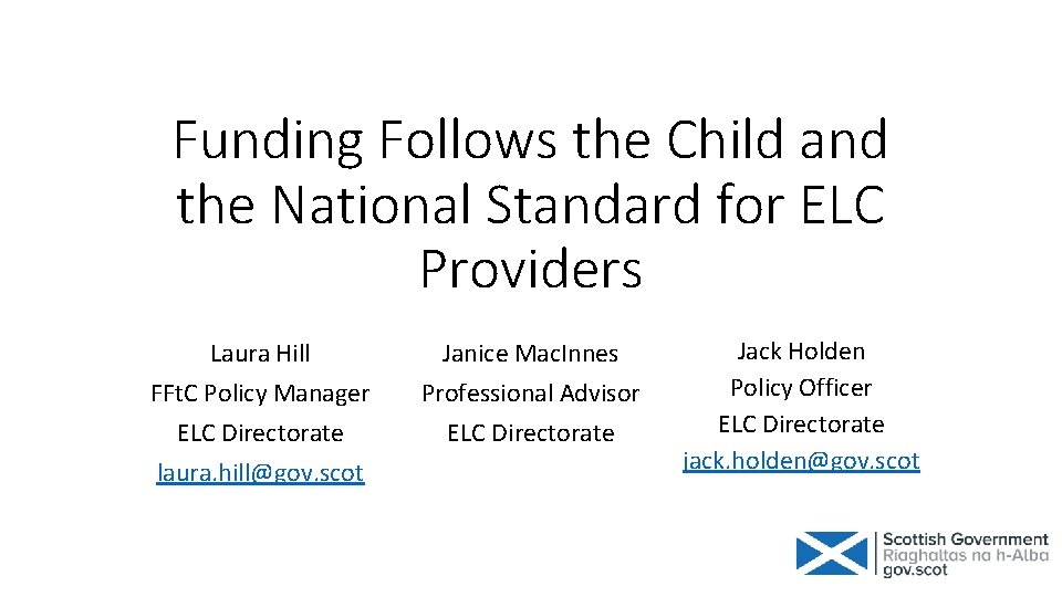 Funding Follows the Child and the National Standard