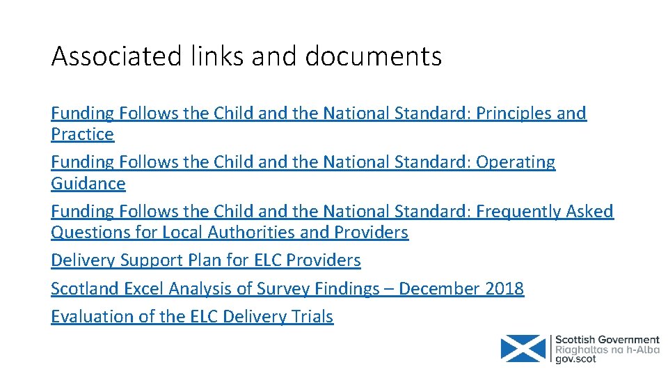 Funding Follows the Child and the National Standard