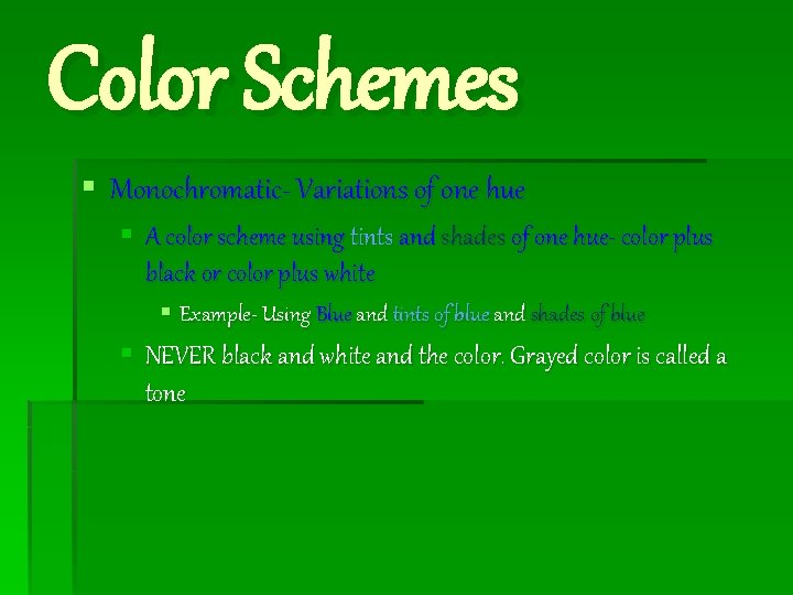 Color Theory Primary Colors that make all other