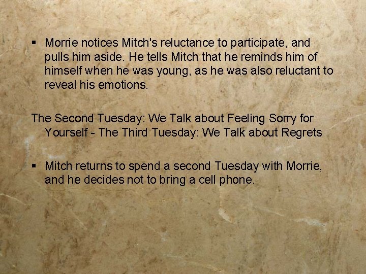 tuesdays with Morrie The Curriculum The Syllabus Mitch