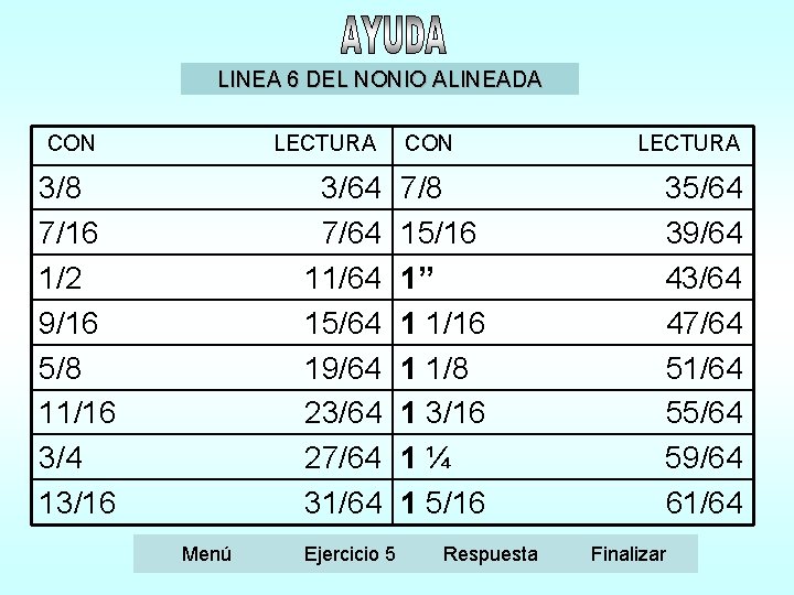 LINEA 4 DEL NONIO ALINEADA CON LECTURA 14