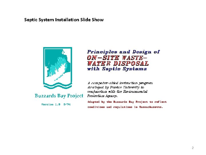 Septic System Installation Slide Show In 1994 The