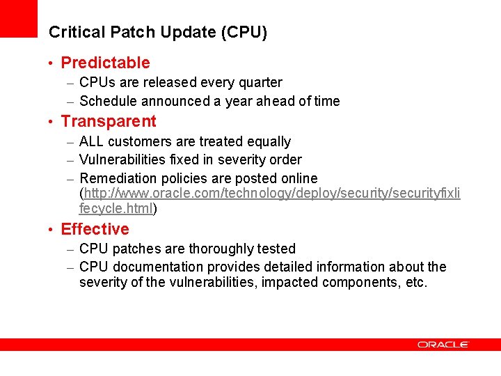 Critical Patch Update a year in review Bruce