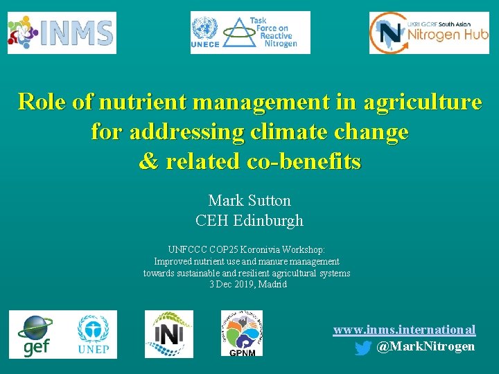 Role of nutrient management in agriculture for addressing