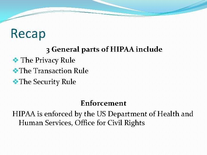 HIPAA Training Community Mental Health and Substance Abuse