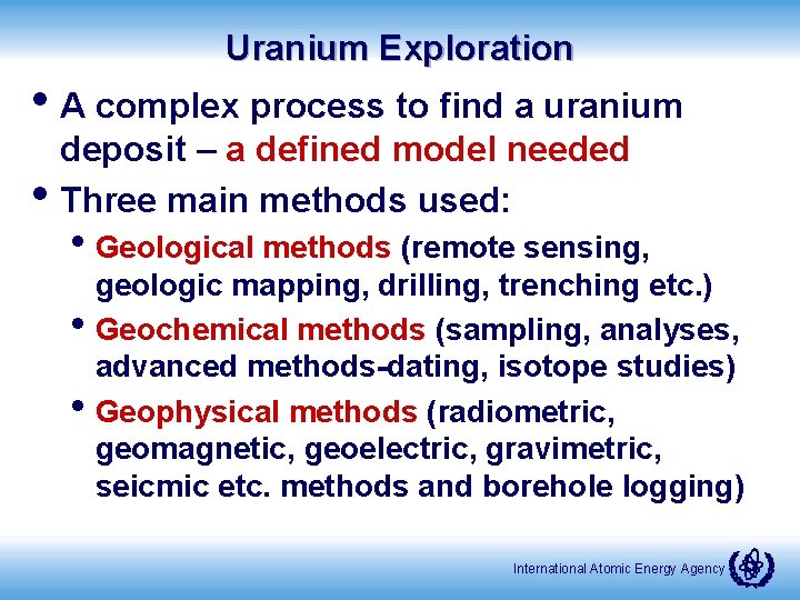International Atomic Energy Agency Uranium Geology and Deposits