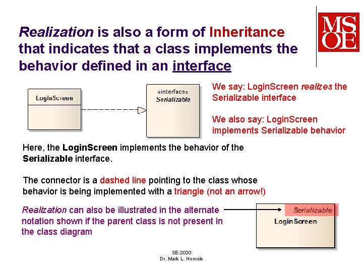 UML Review class diagrams SE2030 Dr Mark L