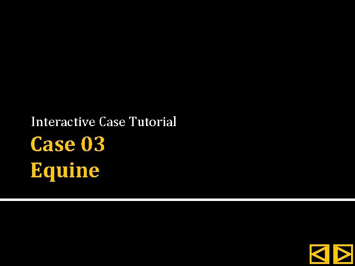 Interactive Case Tutorial Case 03 Equine Instructions Review