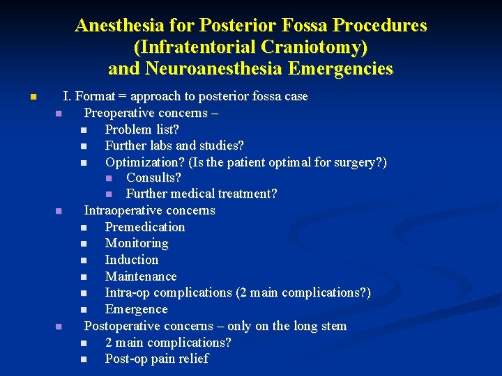 Posterior Fossa Procedures Infratentorial Craniotomy and ...