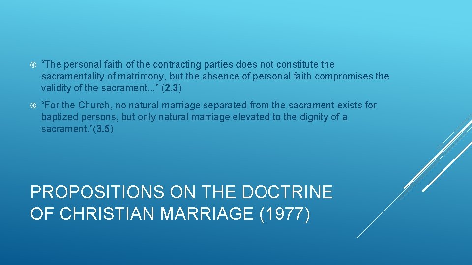 THE RECIPROCITY BETWEEN FAITH AND THE SACRAMENTS Report