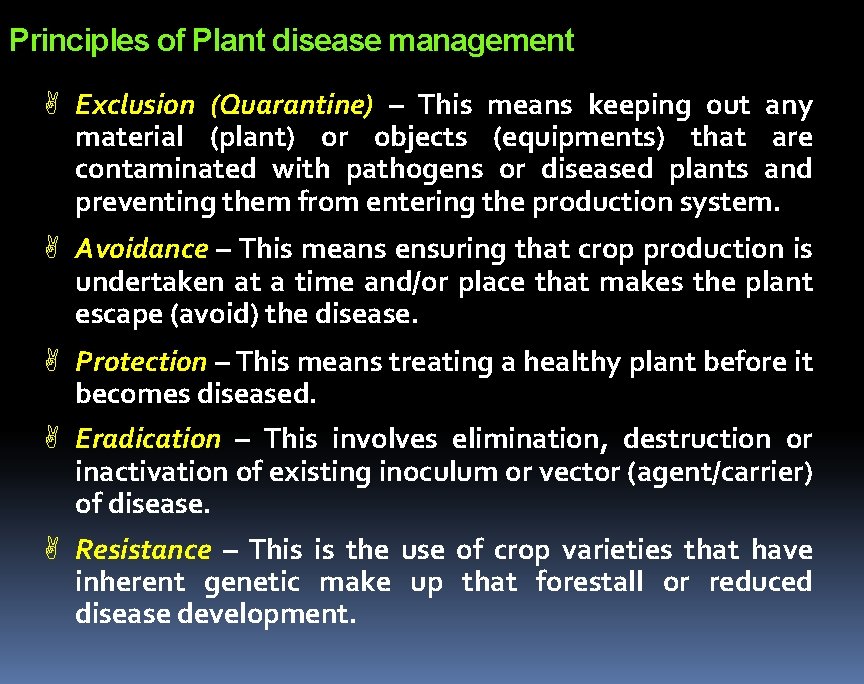 PLANT DISEASE MANAGEMENT FOR Tropical CROPS ENIKUOMEHIN O