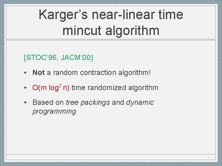 Tree packing mincut and MetricTSP Chandra Chekuri Univ