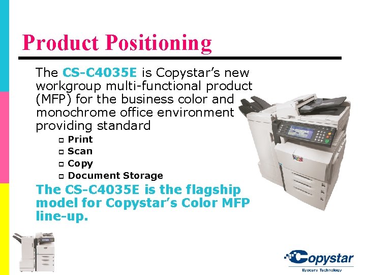 CSC 4035 E Product Launch Presentation Product Overview