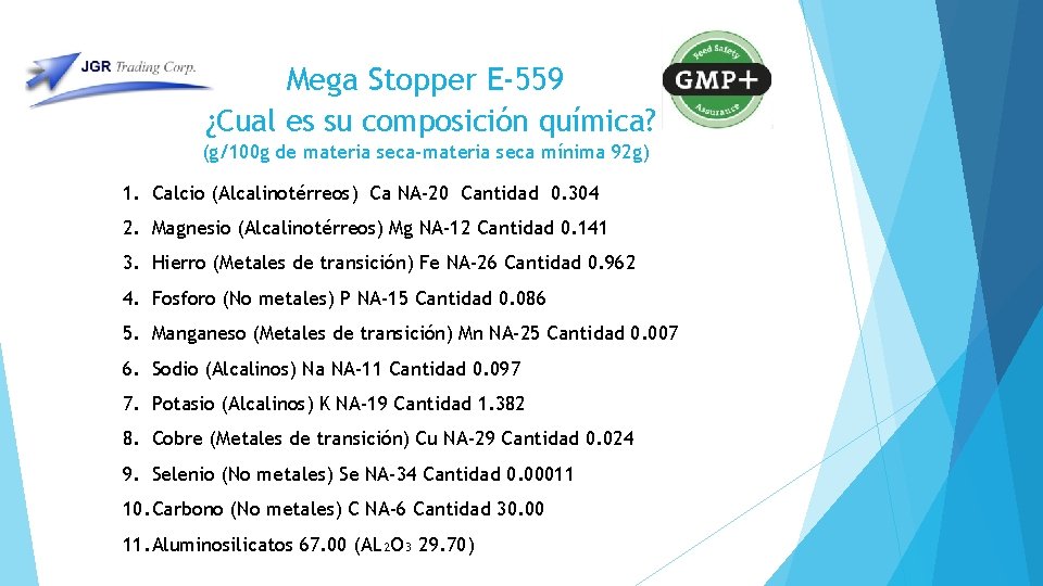 Mega Stopper E559 Cual es su composicin qumica