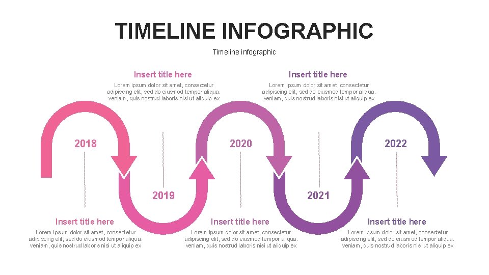 TIMELINE INFOGRAPHIC Timeline infographic 2018 2019 2020 2021