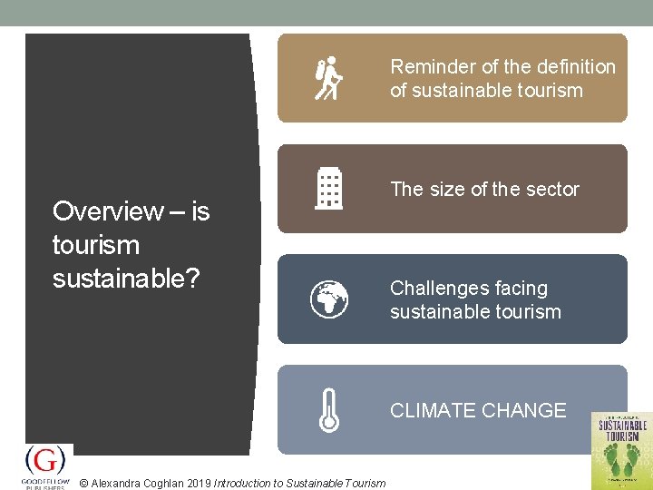 CHALLENGES TO SUSTAINABLE TOURISM Alexandra Coghlan 2019 Introduction