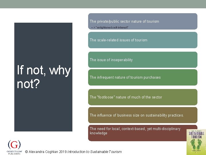 CHALLENGES TO SUSTAINABLE TOURISM Alexandra Coghlan 2019 Introduction