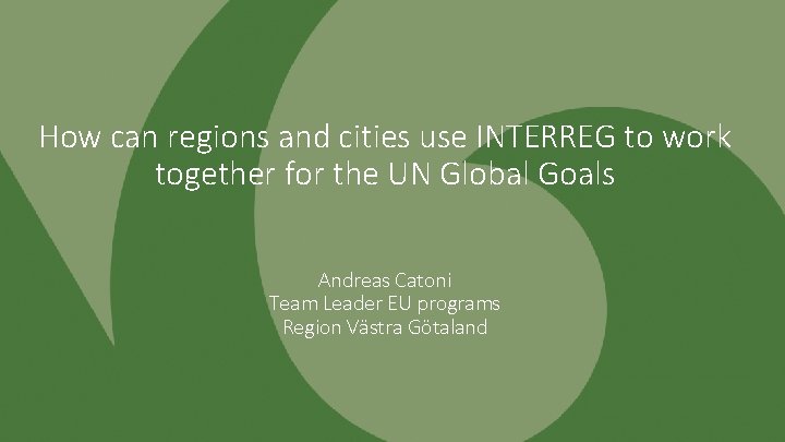 How can regions and cities use INTERREG to
