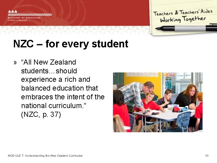 Understanding the New Zealand Curriculum MODULE 7 PRESENTATION