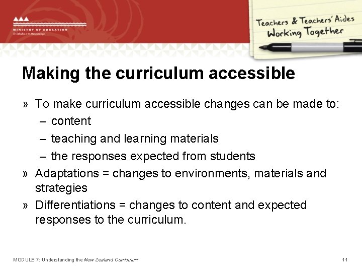 Understanding the New Zealand Curriculum MODULE 7 PRESENTATION